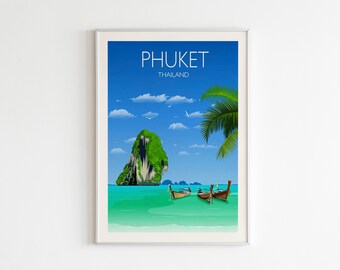 Phuket Thailand Art Line Drawing Print Illustration of Phuket - Etsy