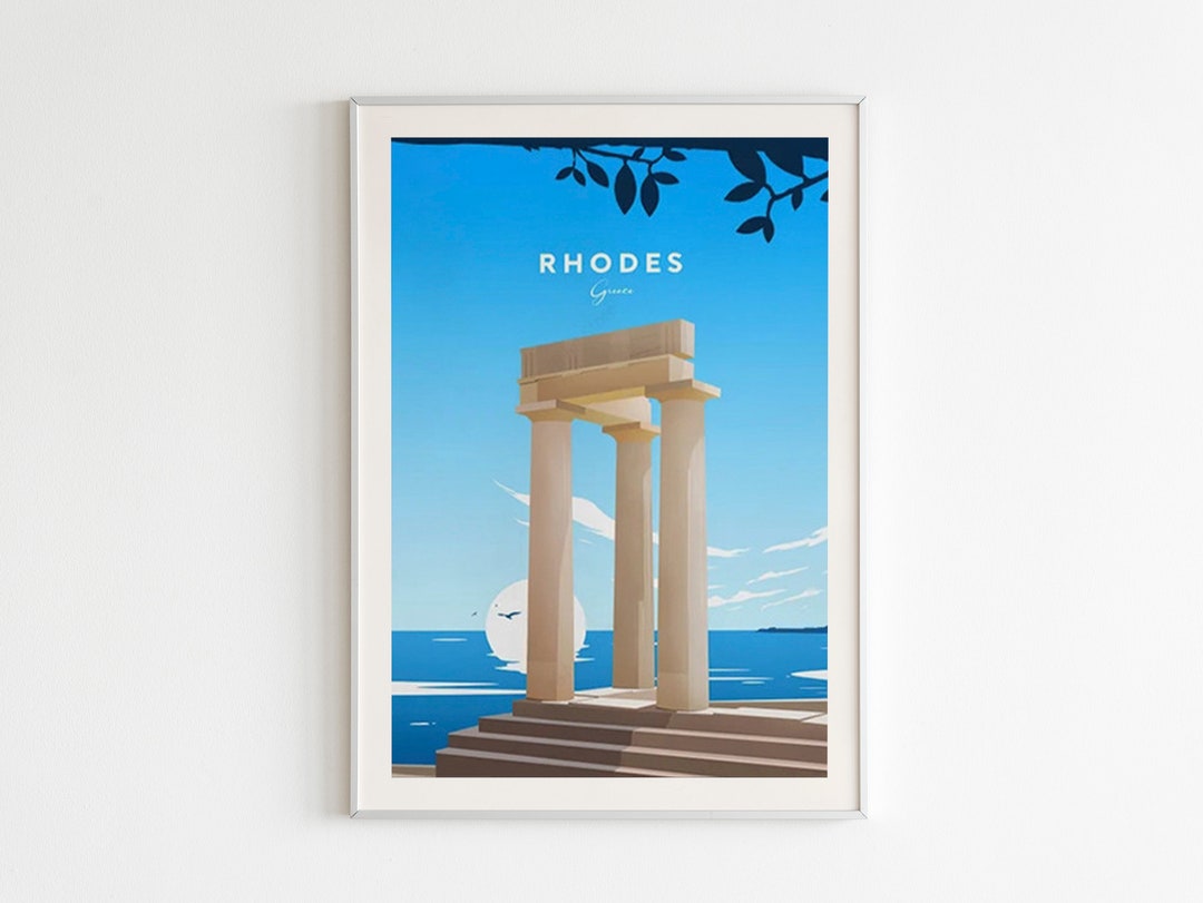 Rhodes Travel Poster Rhodes Poster Greece Travel Poster Print ...