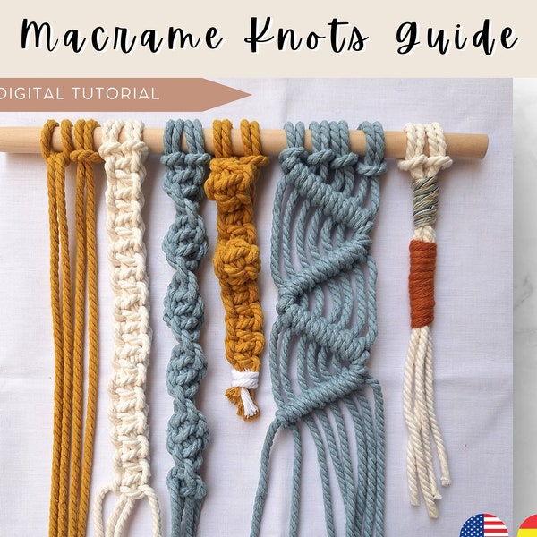 Macrame Knots Guide, PDF Tutorial Photos and Video, Knots Guide for Beginners, How to Make ...