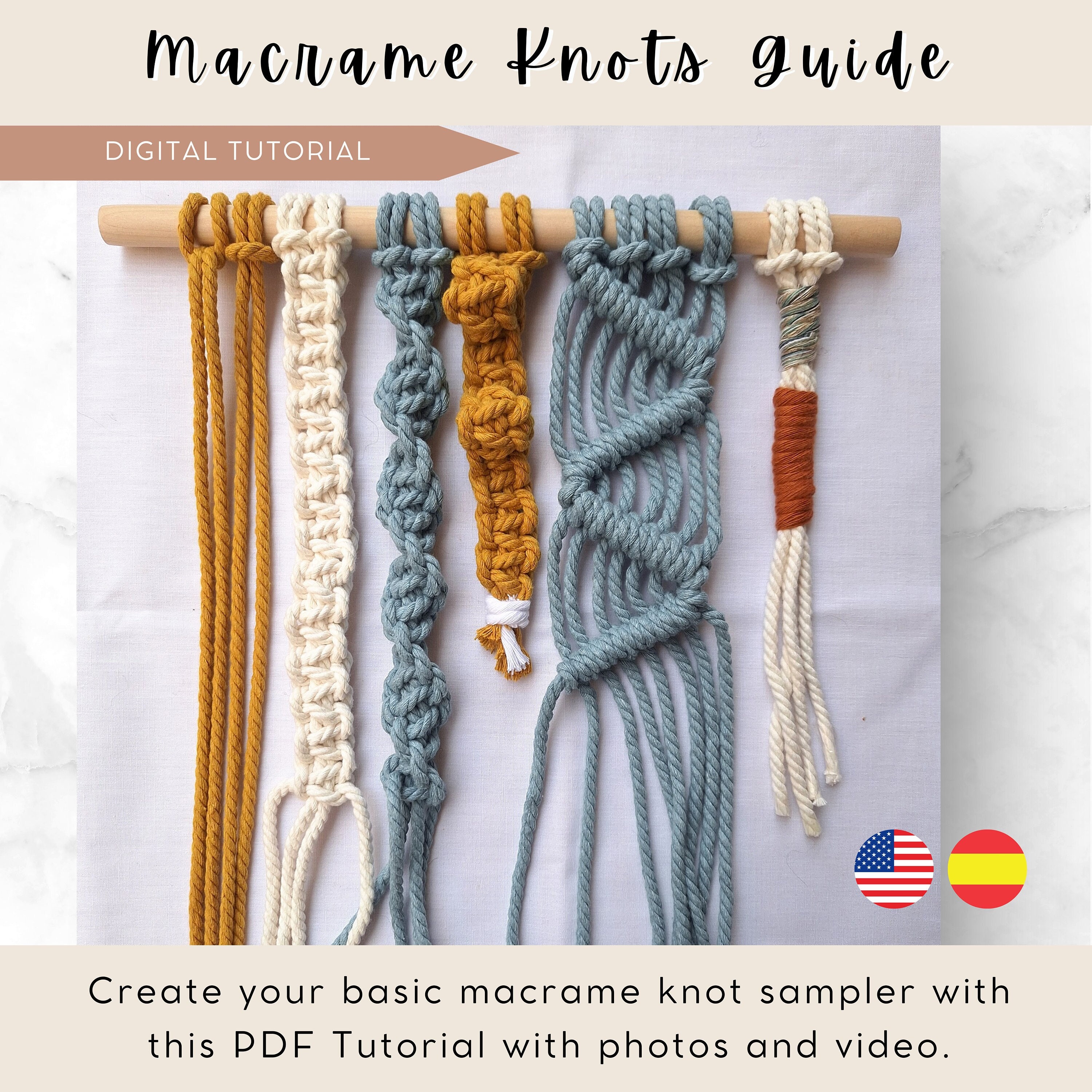 Macrame Knots Guide, PDF Tutorial Photos and Video, Knots Guide for ...
