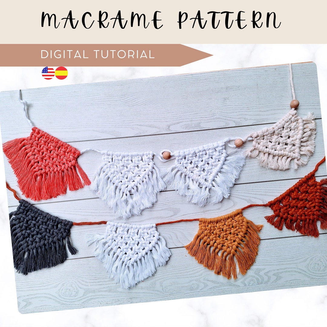Macrame Garland PATTERN. Easy Tutorial Garland. Written PDF and Knot ...