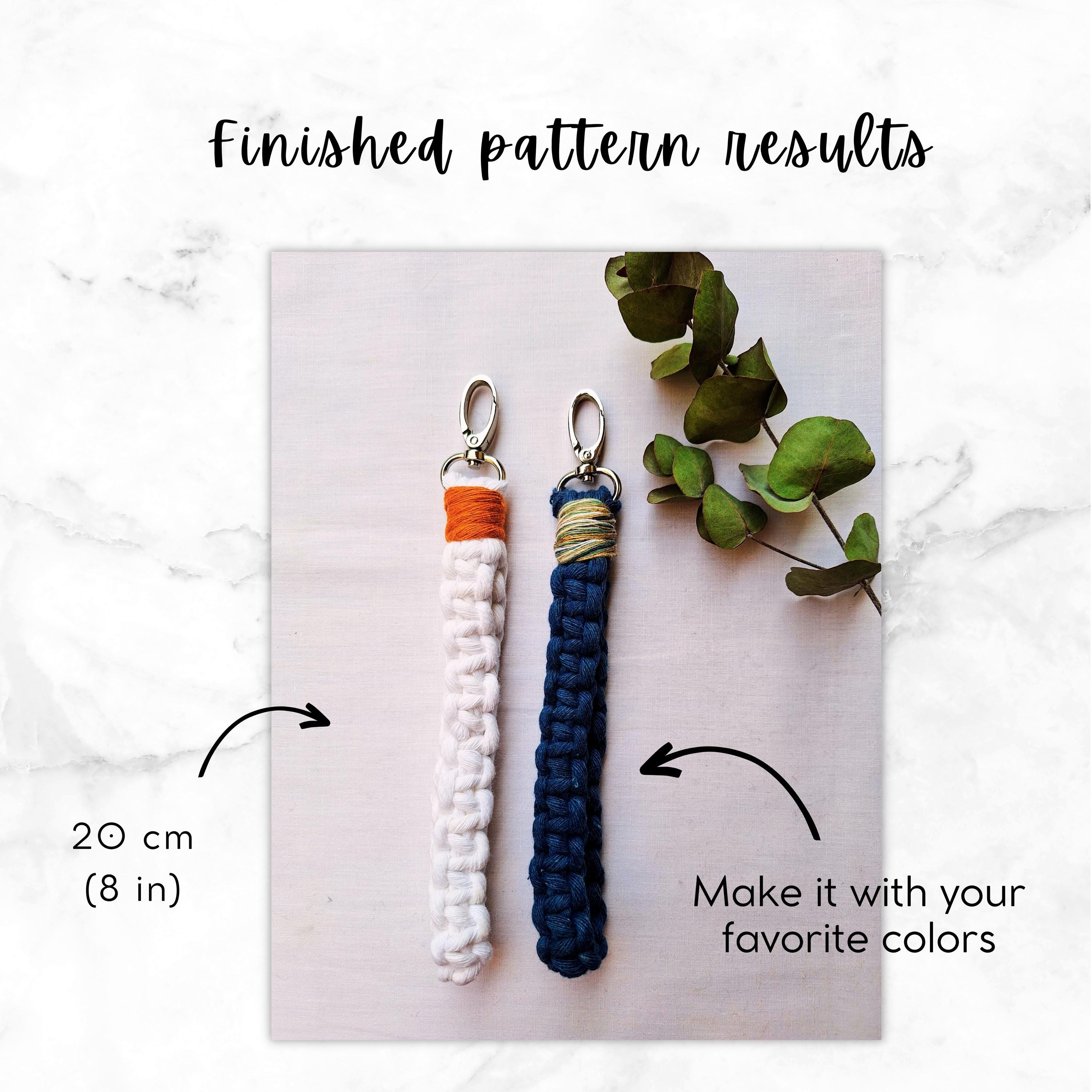 Macrame Keychain Wristlet PDF Pattern, Beginner DIY Tutorial, Step by ...