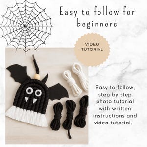 Macrame Halloween Pattern: Pumpkin, Ghost & Bat, Beginner DIY Download ...