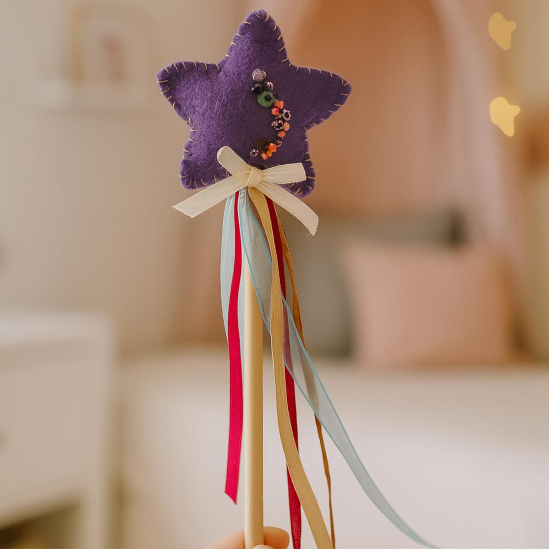 Hand-embroidered Magic Wand, Textured Sensory Toy, Creative Pretend ...