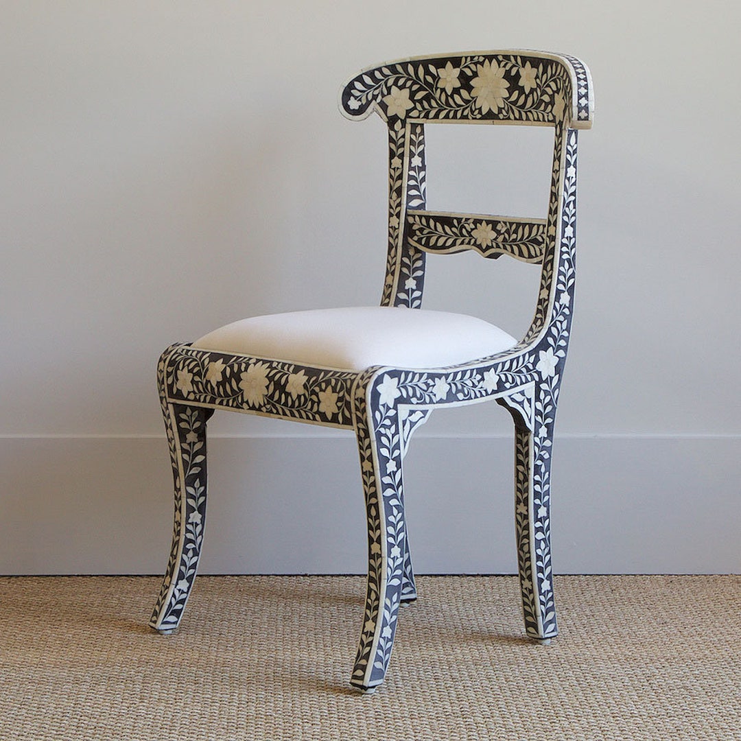 Bone Inlay Chair,bone Inlay Handmade Chair, Bone Inlay Furniture - Etsy