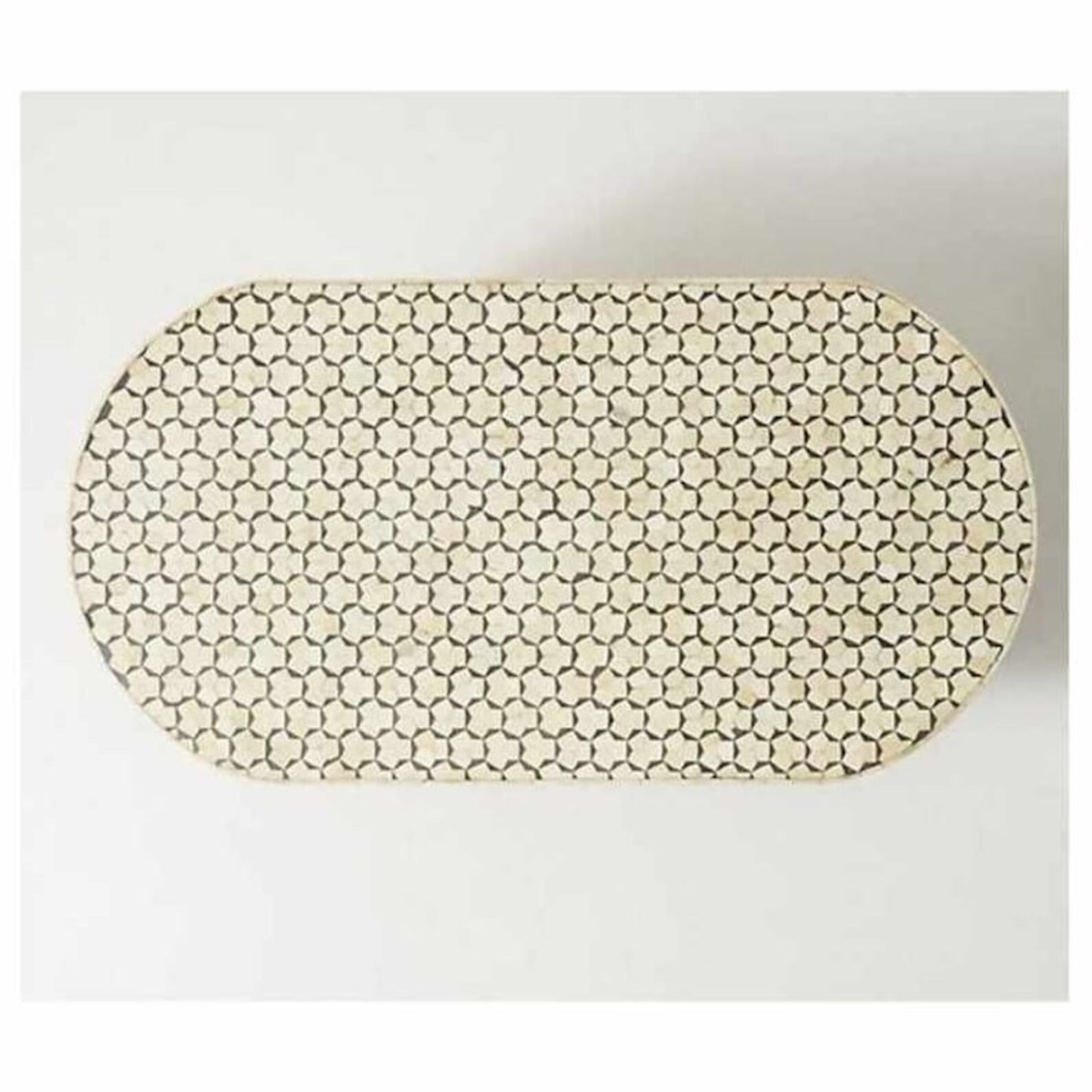 Bone Inlay Oval Coffee Table , Handmade Bone Inlay Furniture , Bone ...