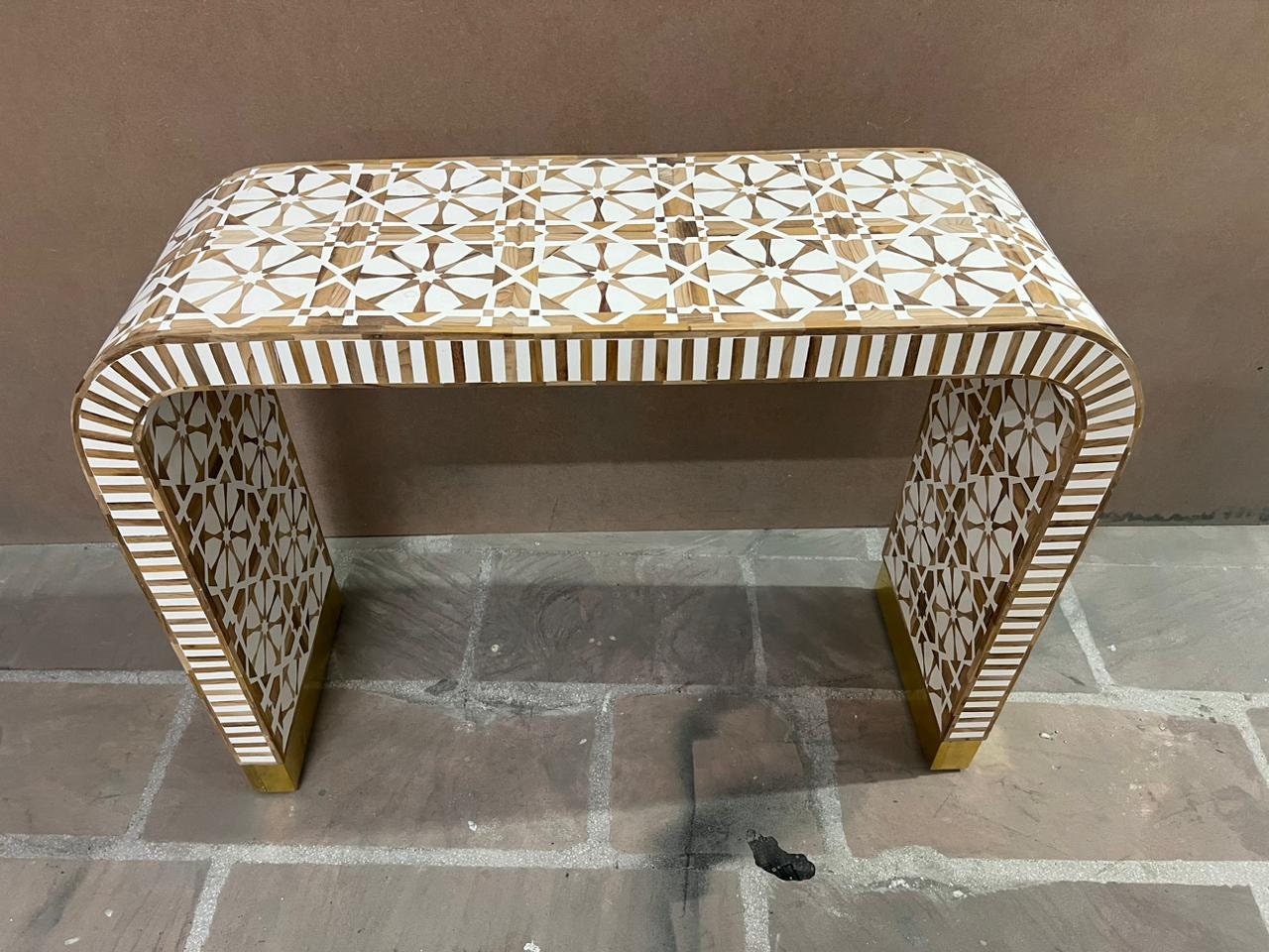 Duty Tariff Included, Teak Wood Inlay Console Table, Wood Inlay ...