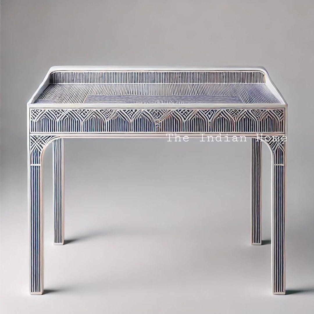 Bone Inlay Work Desk, Bone Inlay Entryway Table, Bone Inlay Furniture ...