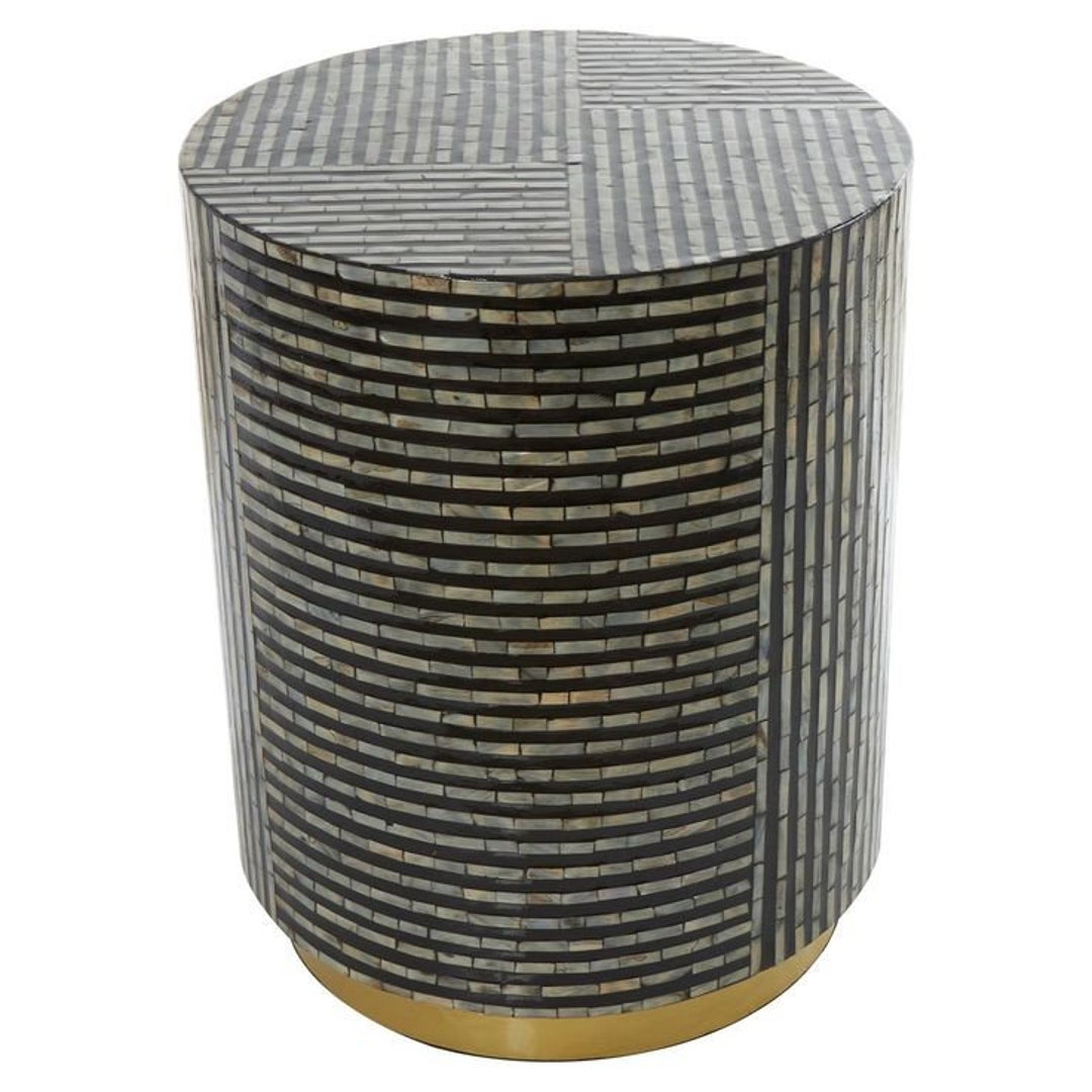 Mother of Pearl Inlay End Tool, MOP Inlay Side Table, Mother of Pearl ...