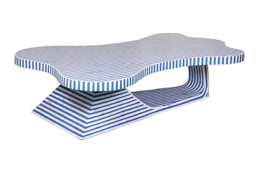 Bone Inlay Striped Coffee Table, Bone Inlay Coffee Table, Modern Style ...