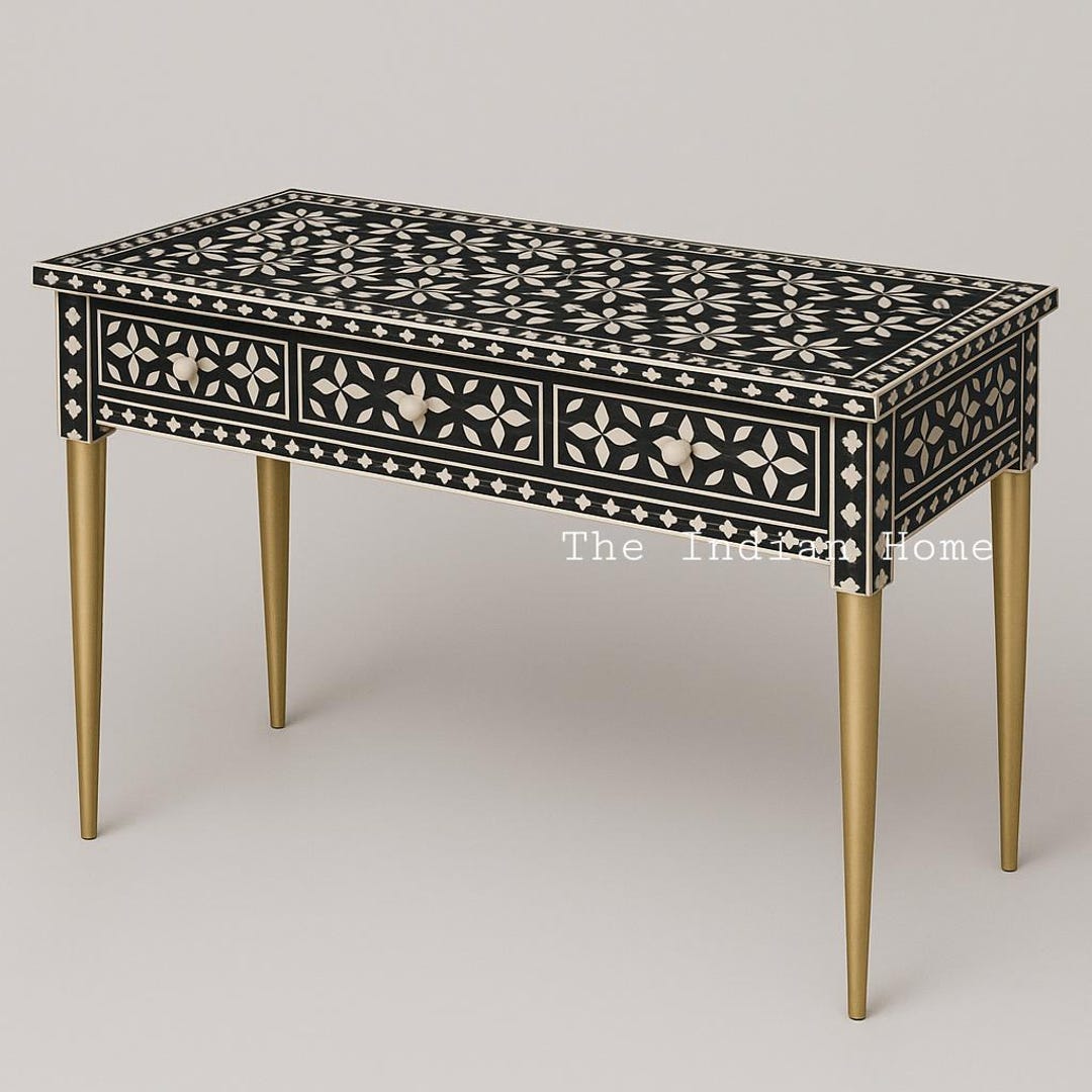 Bone Inlay Work Desk, Bone Inlay Entryway Table, Bone Inlay Furniture ...