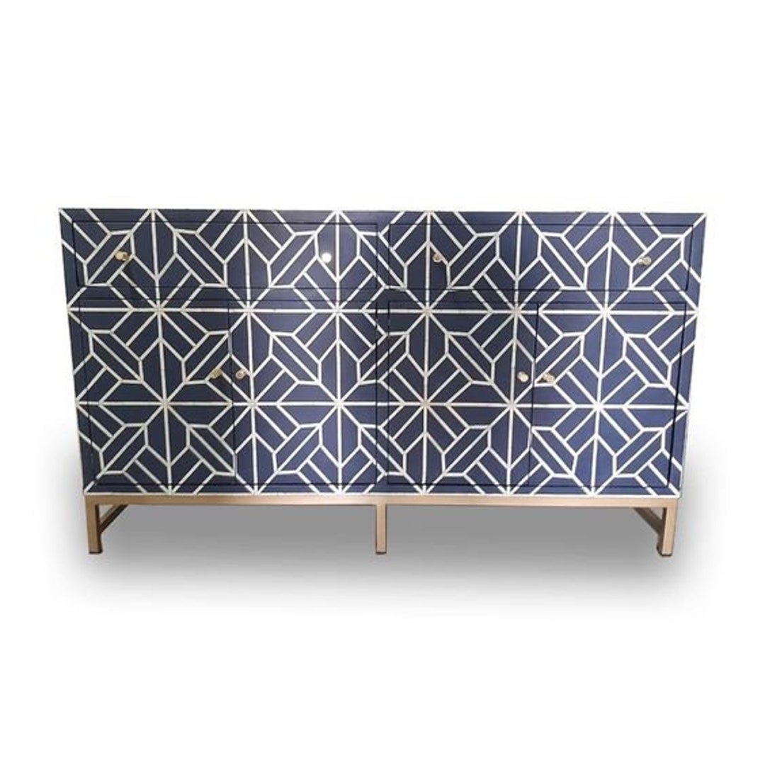 Bone Inlay Cabinet Navy, Bone Inlay Buffet, Bone Inlay Sideboard, Bone ...