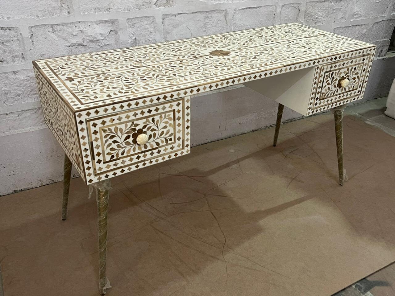 Wood Inlay Desk, Wood Inlay Work Desk, Wood Inlay Furniture - Etsy