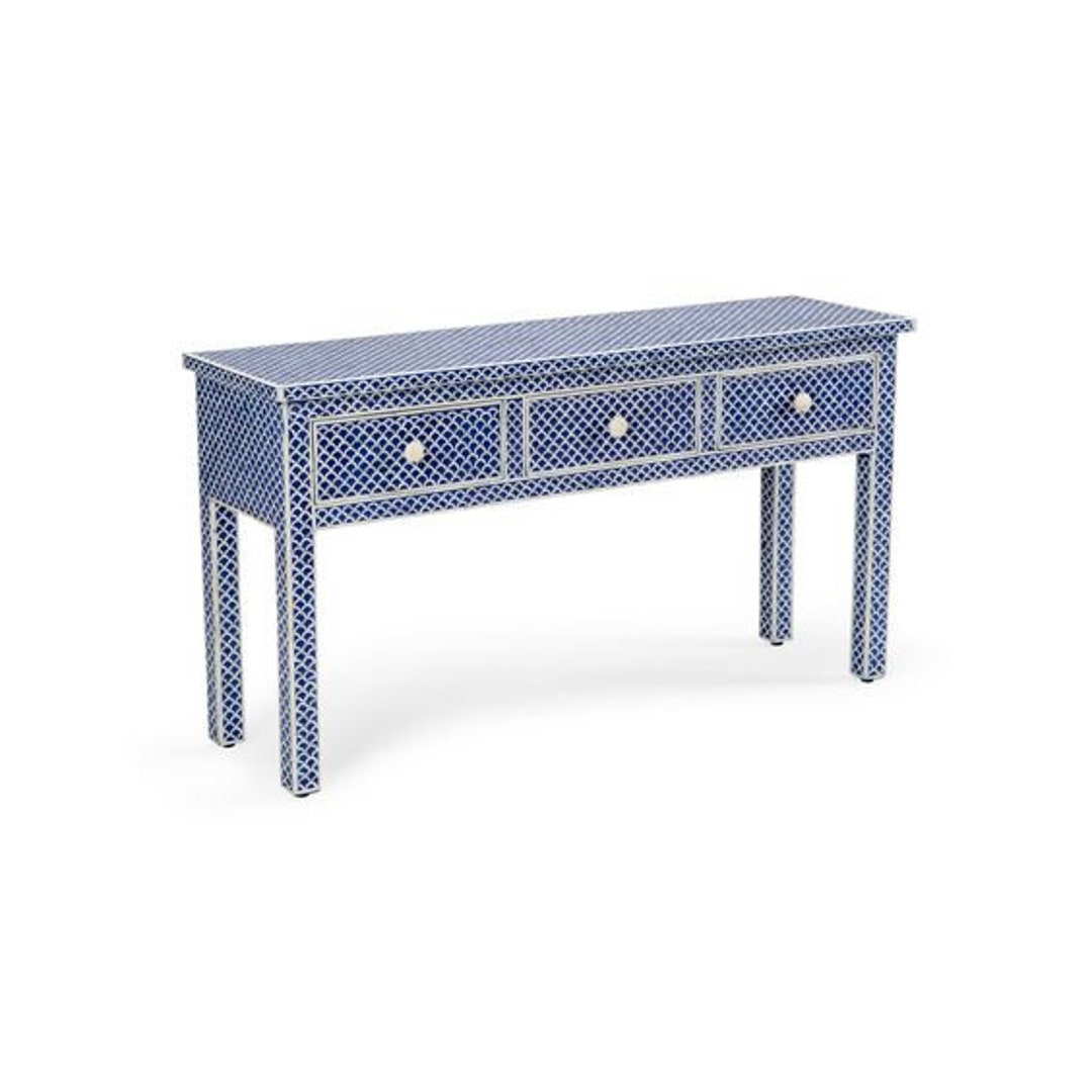 Bone Inlay Console Table, Bone Inlay Entryway Table With Drawers, Bone ...