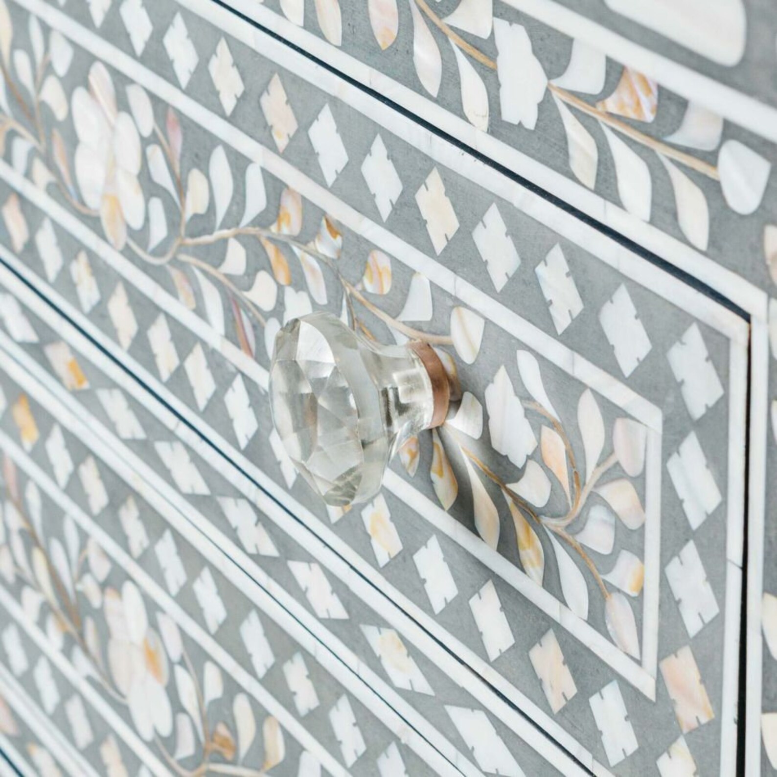 Mother of Pearl Inlay Chest of Drawer, MOP Inlay Dresser, Inlay ...