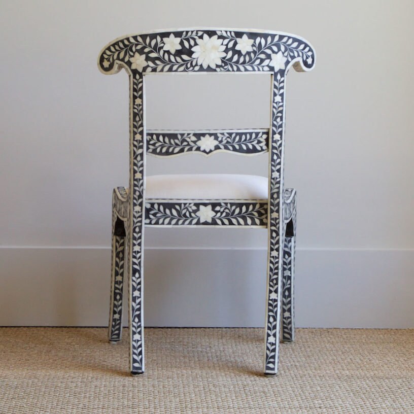 Bone Inlay Chair,bone Inlay Handmade Chair, Bone Inlay Furniture - Etsy