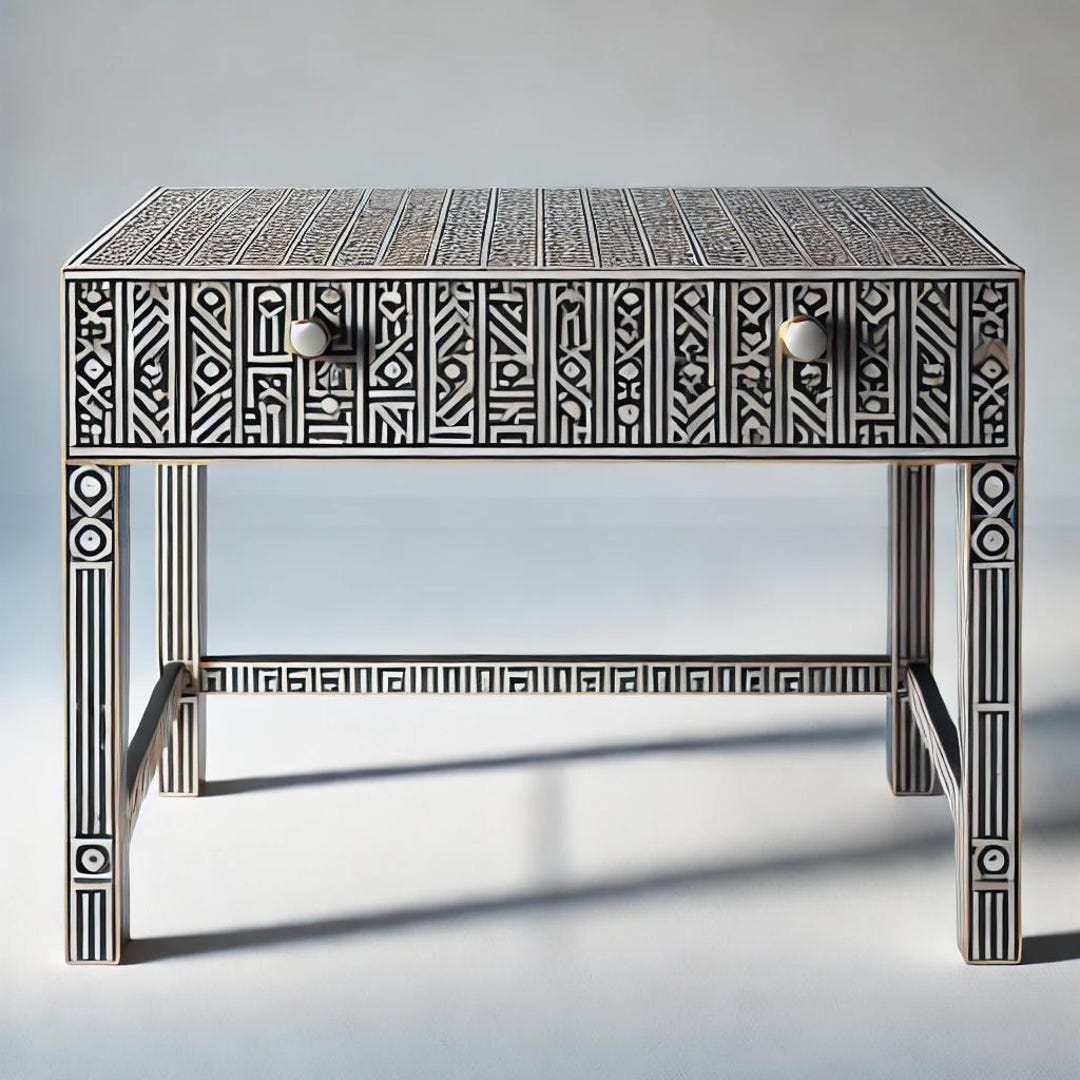 Bone Inlay Work Desk, Bone Inlay Entryway Table, Bone Inlay Furniture ...