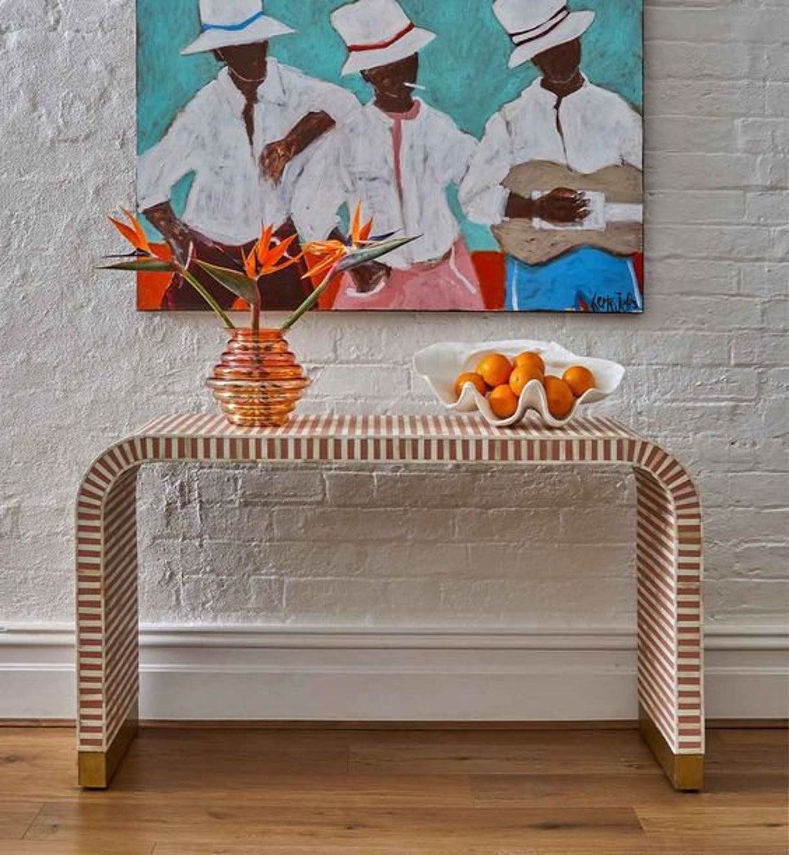 Bone Inlay Console Table, Bone Inlay Entryway Table, Bone Inlay Console ...