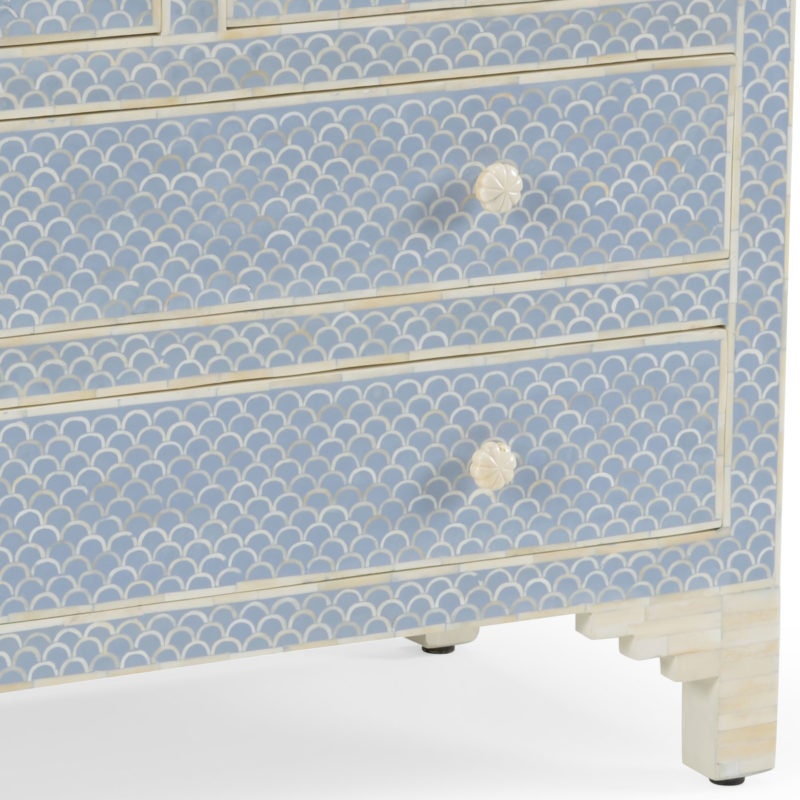 Bone Inlay Chest of Drawer, Bone Inlay Fish Scale Pattern Dresser, Bone ...