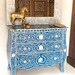 Mother of Pearl Inlay Chest of Drawer, MOP Inlay Dresser Blue, MOP ...
