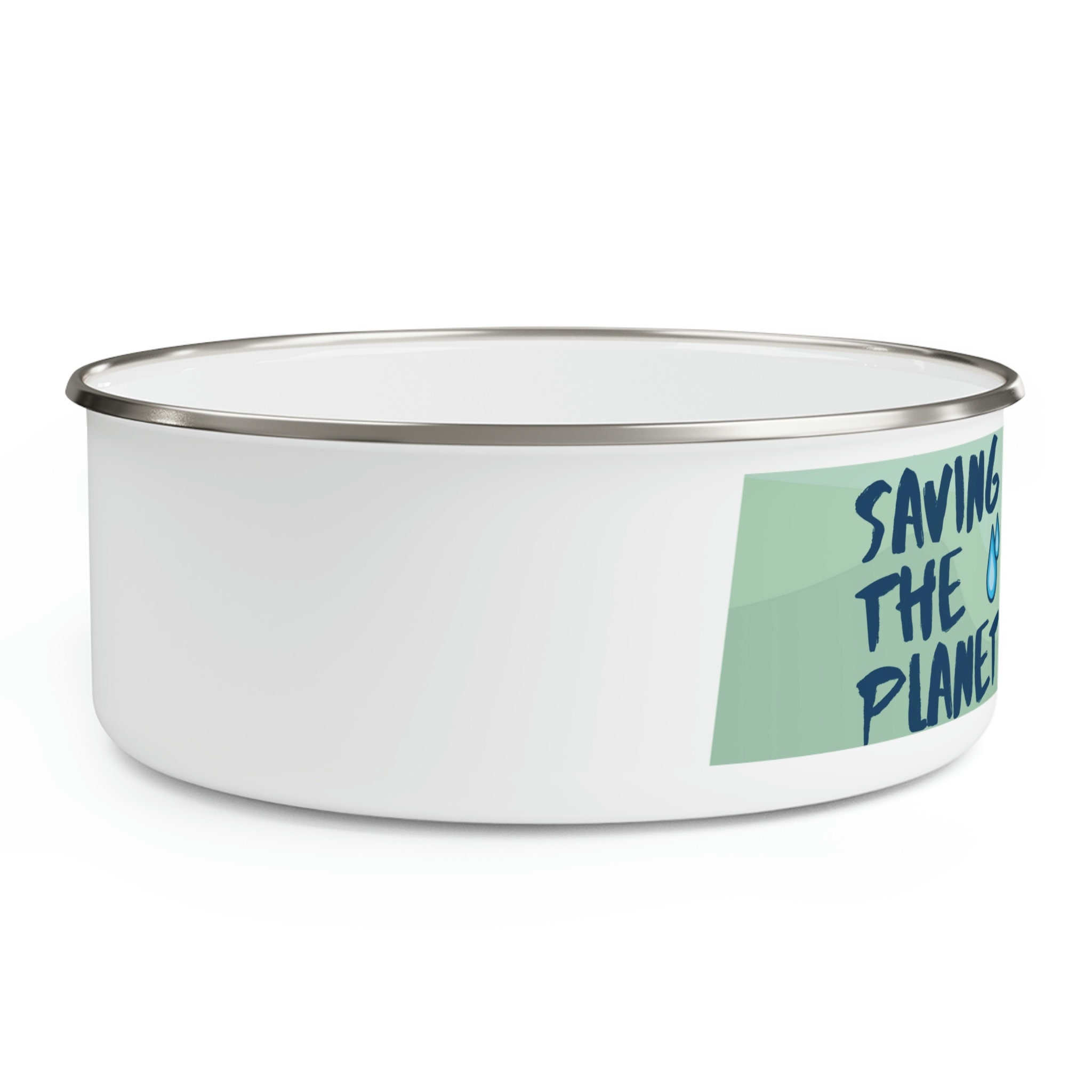 Enamel Bowl, saving the planet on my lunch break sold by T Credit ...