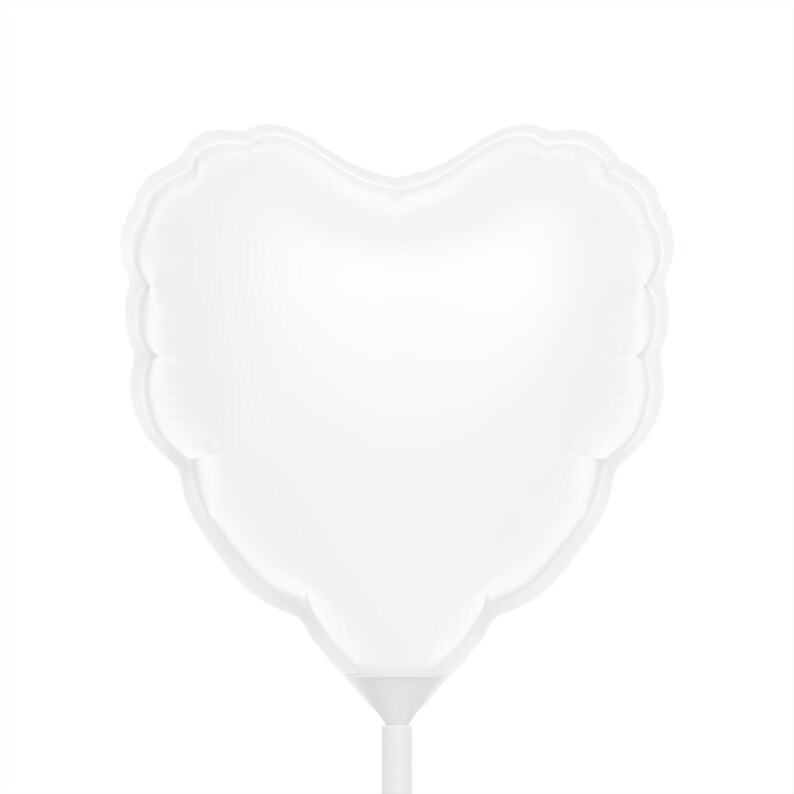 WHITE HEART BALLOONS, Love Balloons, Valentine Balloons, Round & Heart ...