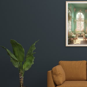 Tea Room Painting | Vintage Muted Wall Art | Digital PRINTABLE ...