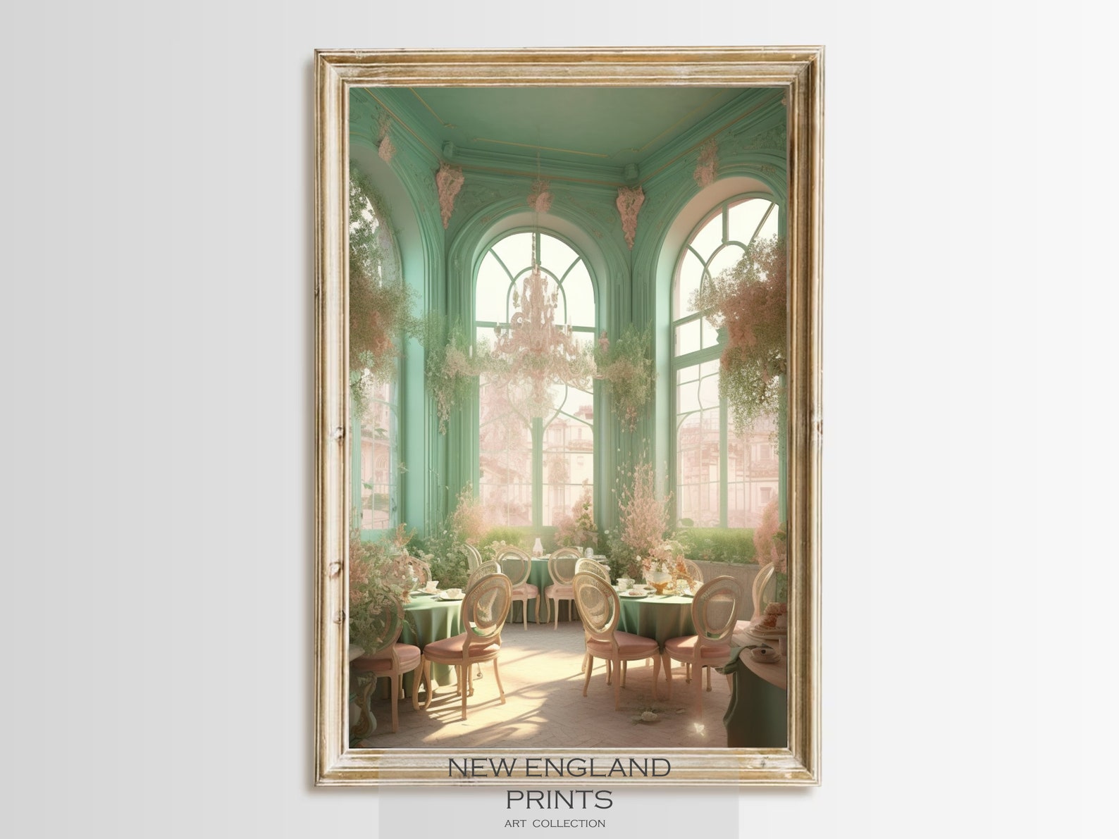 Tea Room Painting | Vintage Muted Wall Art | Digital PRINTABLE ...