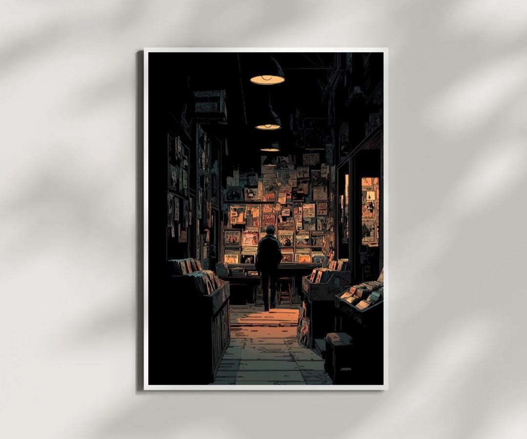 Cozy Bookshop Alley Poster | Poster - Etsy