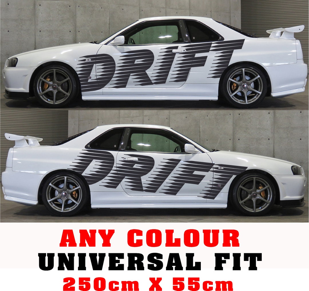 Pair CAR Decals Drift Graphics EASY Fit JDM Custom Cool Universal Vinyl ...