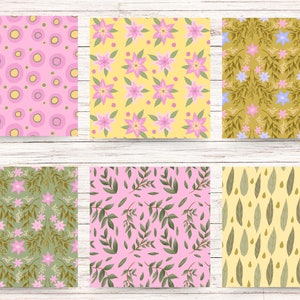 Spring Digital Paper Seamless Pattern Hand Drawn Floral Spring ...