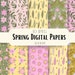 Spring Digital Paper Seamless Pattern Hand Drawn Floral Spring ...