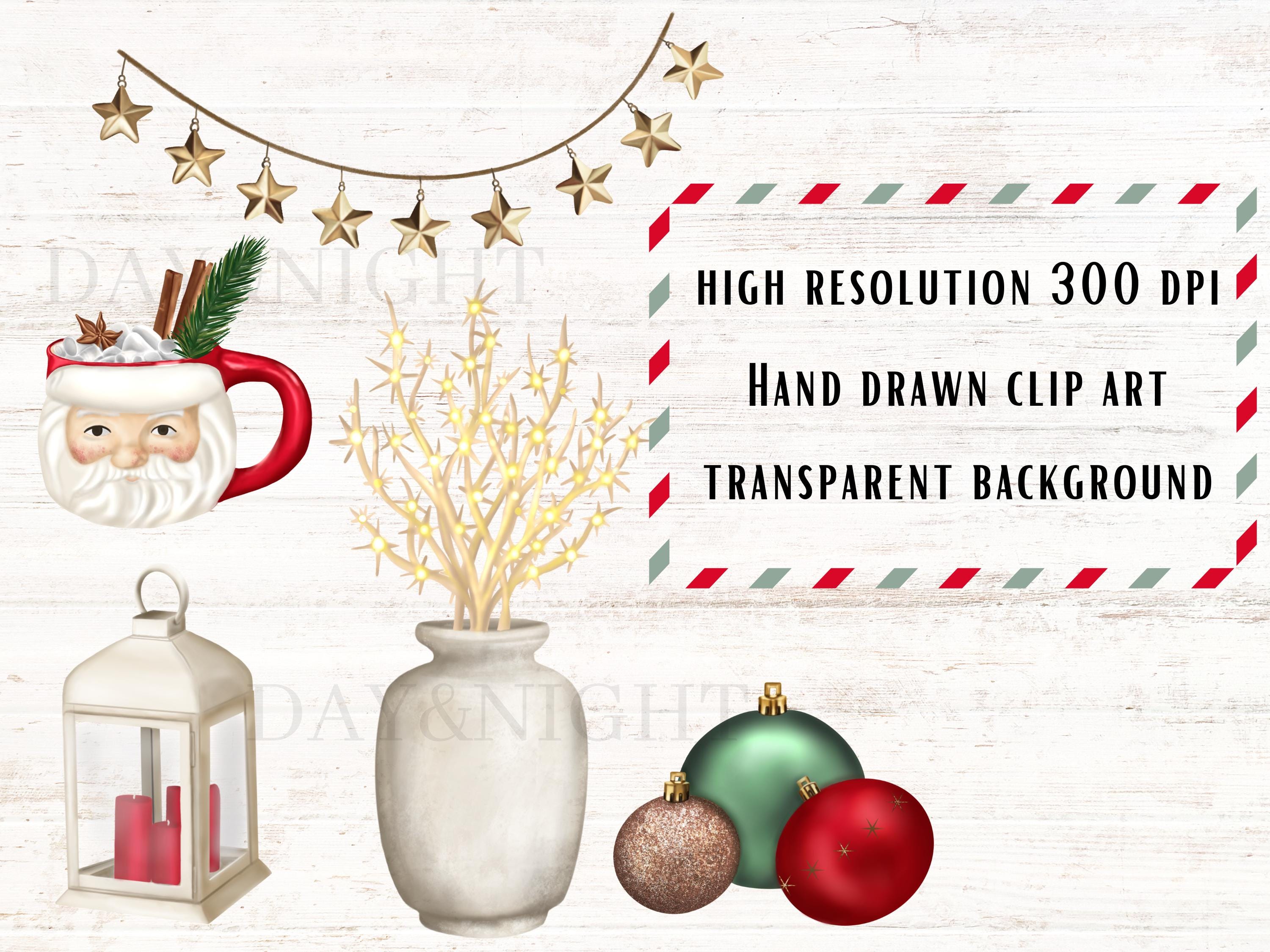 Holly Christmas Clipart Winter Cozy Christmas Season Decor Png Boho ...