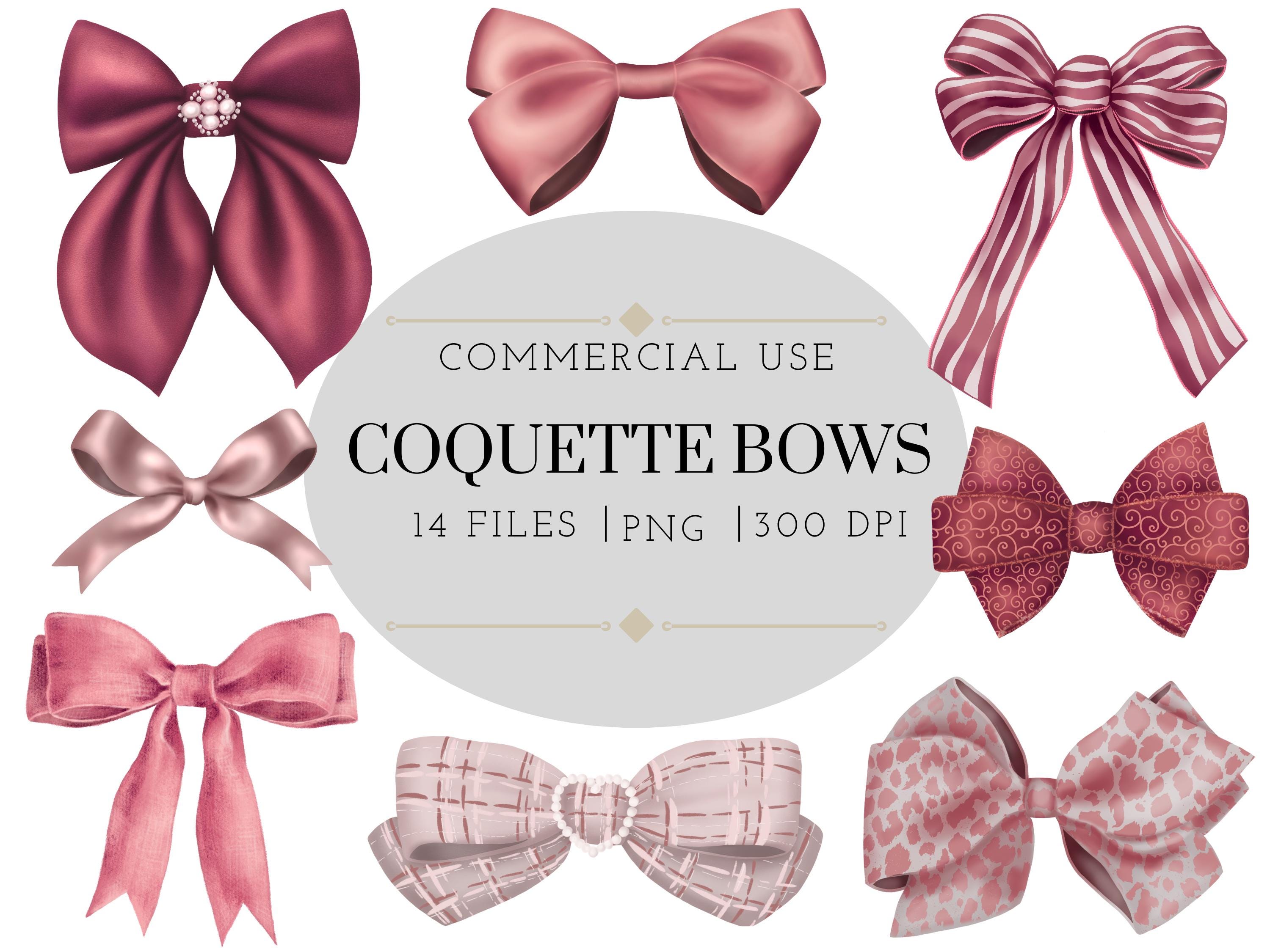 Pink Cute Bow Png Coquette Ribbon Png Clipart Bow Collection Aesthetic ...