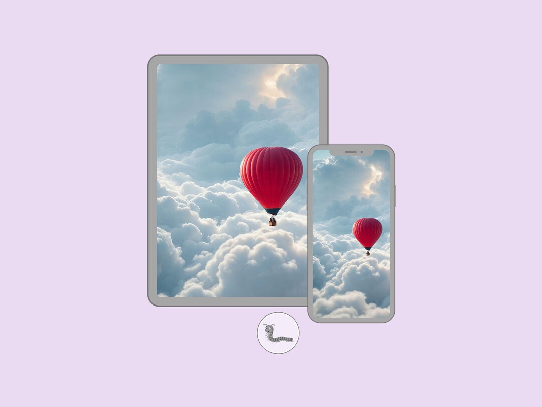 Float Phone & Tablet Wallpaper – Hot Air Balloon • Soft Clouds • Sky ...