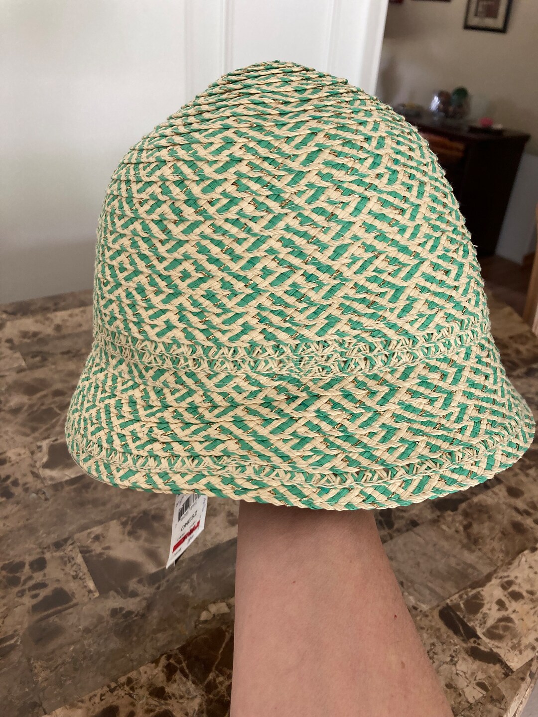 August Accessories Brand Green and Gold Vintage Women’s Designer Hat ...
