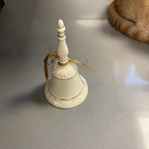 Large Nativity Scene Porcelain Christmas Bell With Gold Accents - Etsy