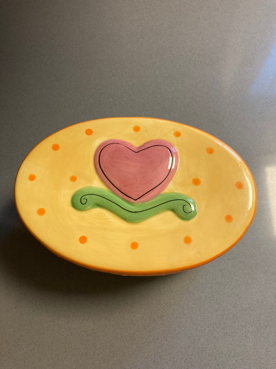 Tumbleweed Pottery Colorful Trinket Box- Live, Love, Laugh, Hearts and ...