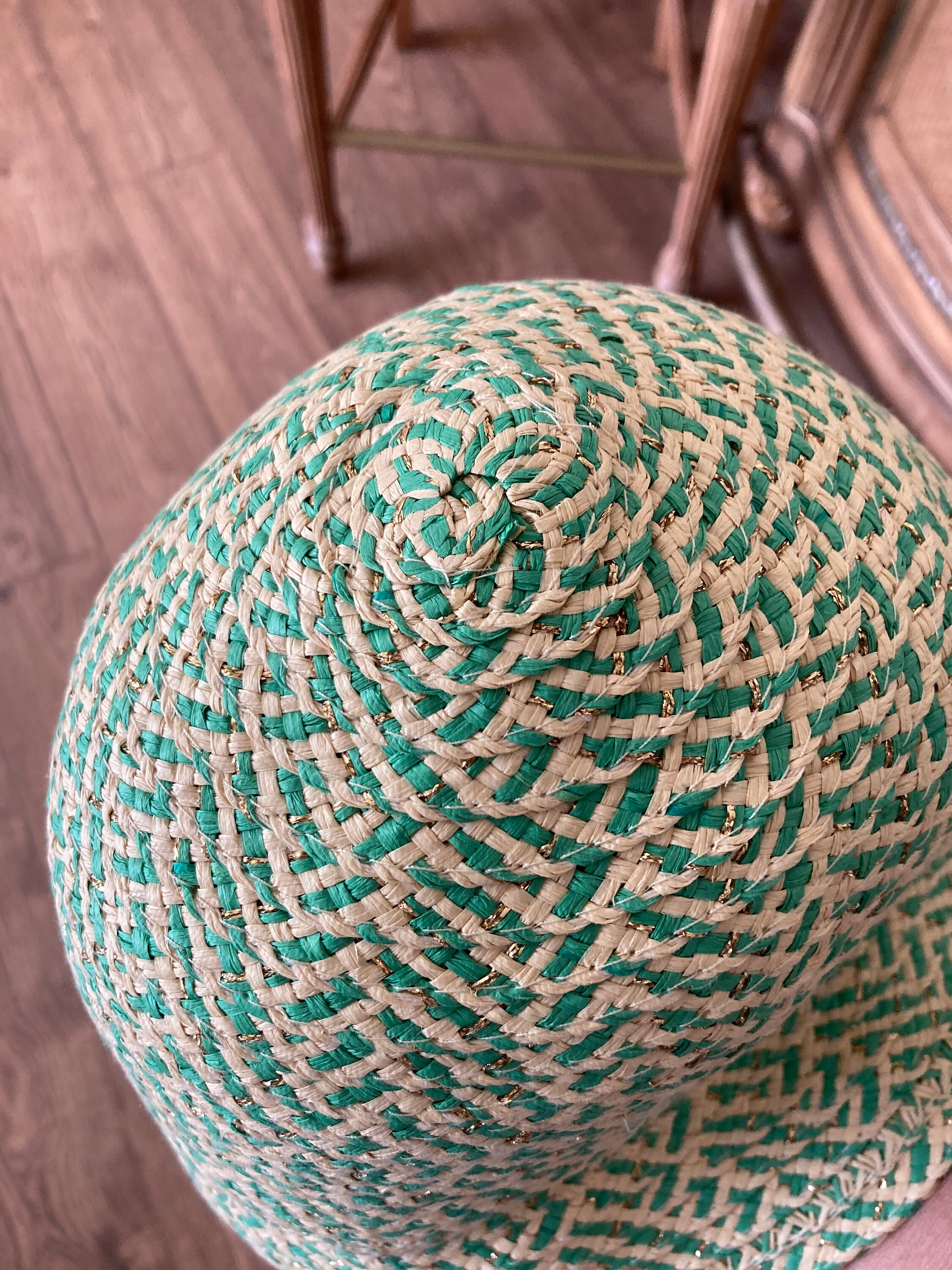 August Accessories Brand Green and Gold Vintage Women’s Designer Hat ...