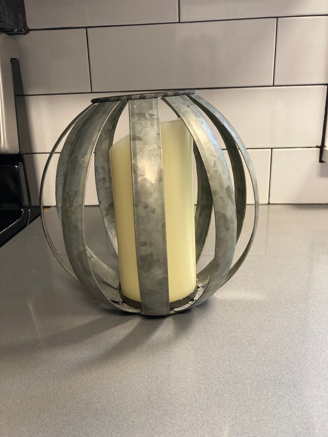 Stein Mart Metal See Through Candle Holder With Battery Operated Candle Included - Etsy