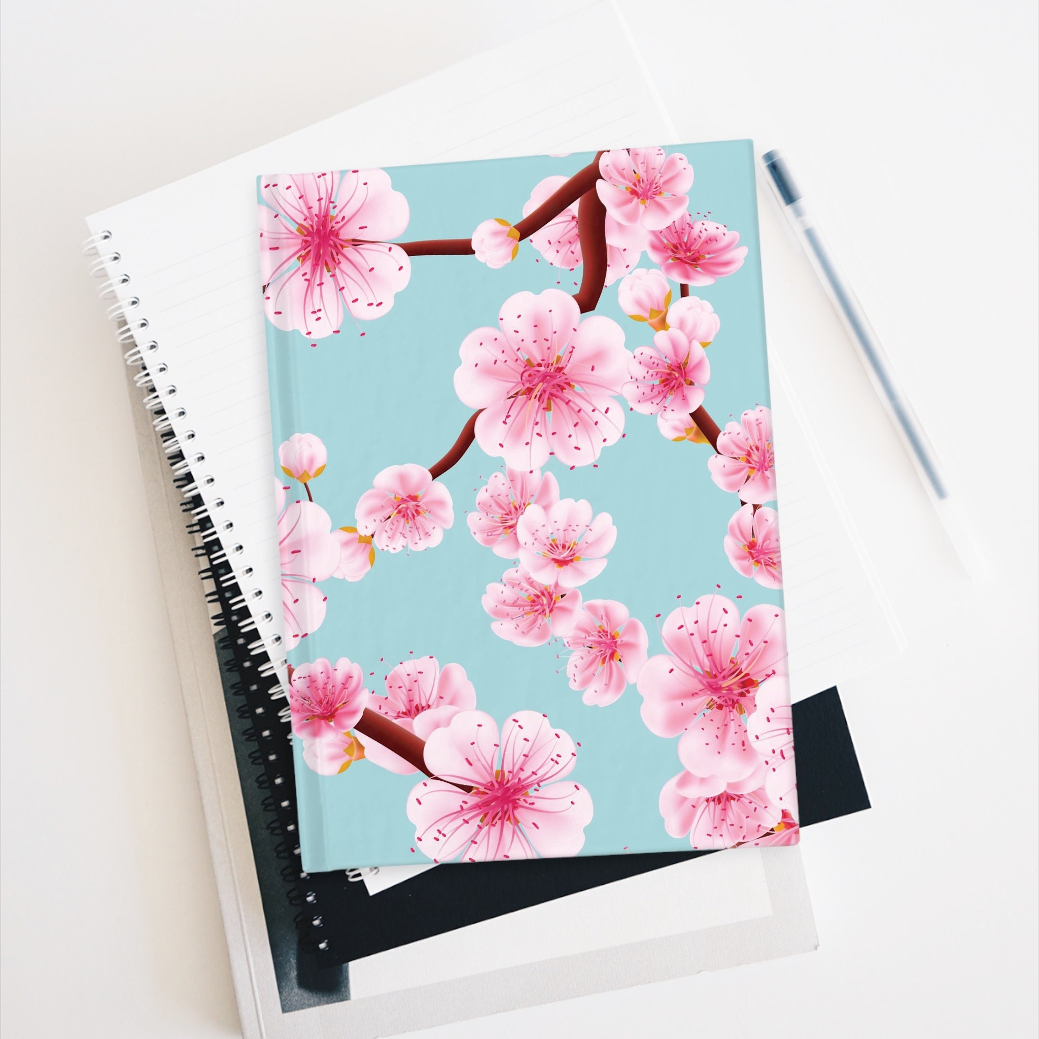 Japanese Sakura Journal - Blank Pages, Cherry Blossom, Unlined Notebook ...