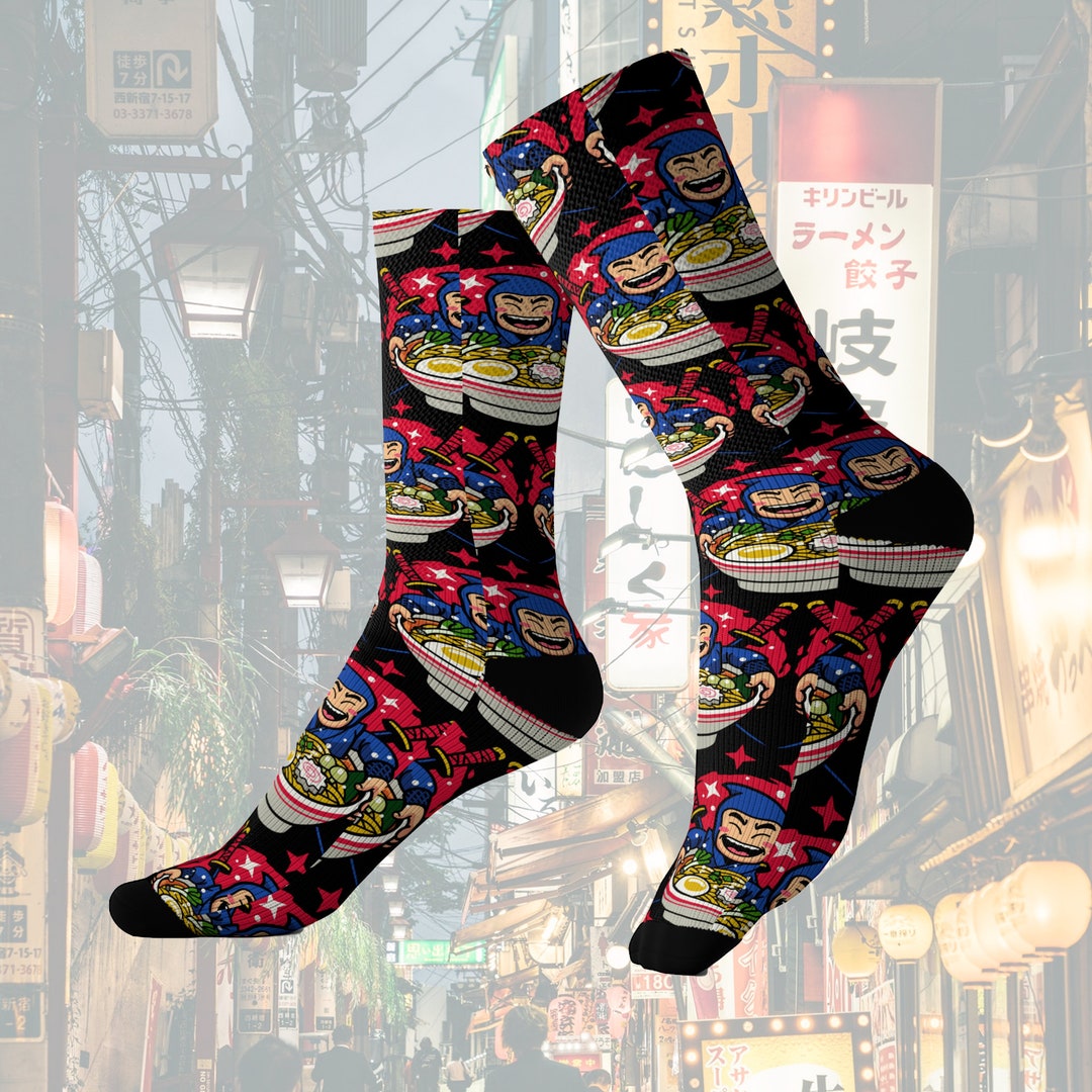 Ninja Ramen Socks, Japan, Japanese, Ramen, Ninja, Katana, Sword, Gift ...
