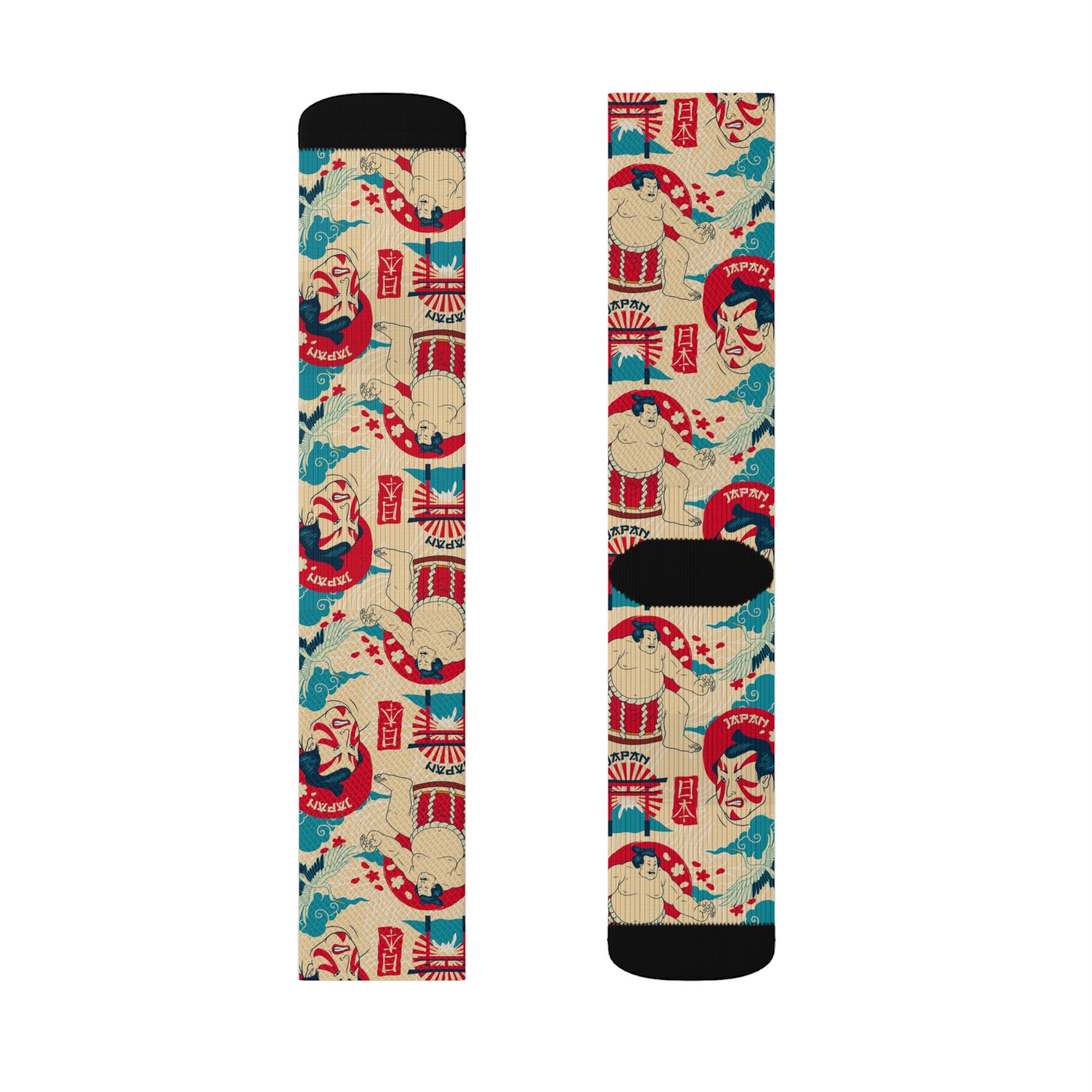 Sumo Wrestler Socks, Japanese Retro Style, Crazy Dress Socks - Etsy