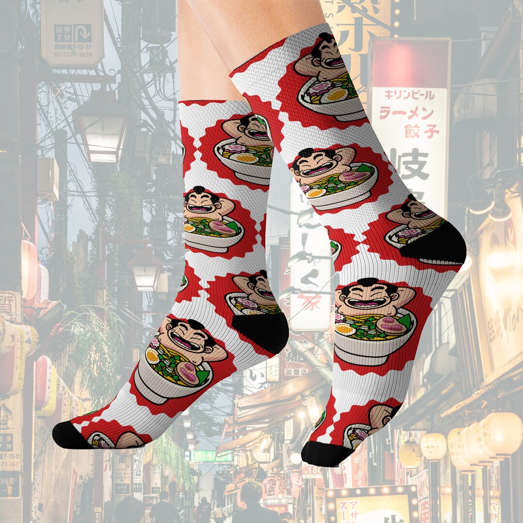 Sumo Ramen Socks, Ramen, Japan, Japanese, Sumo, Gift for Him, Crazy ...