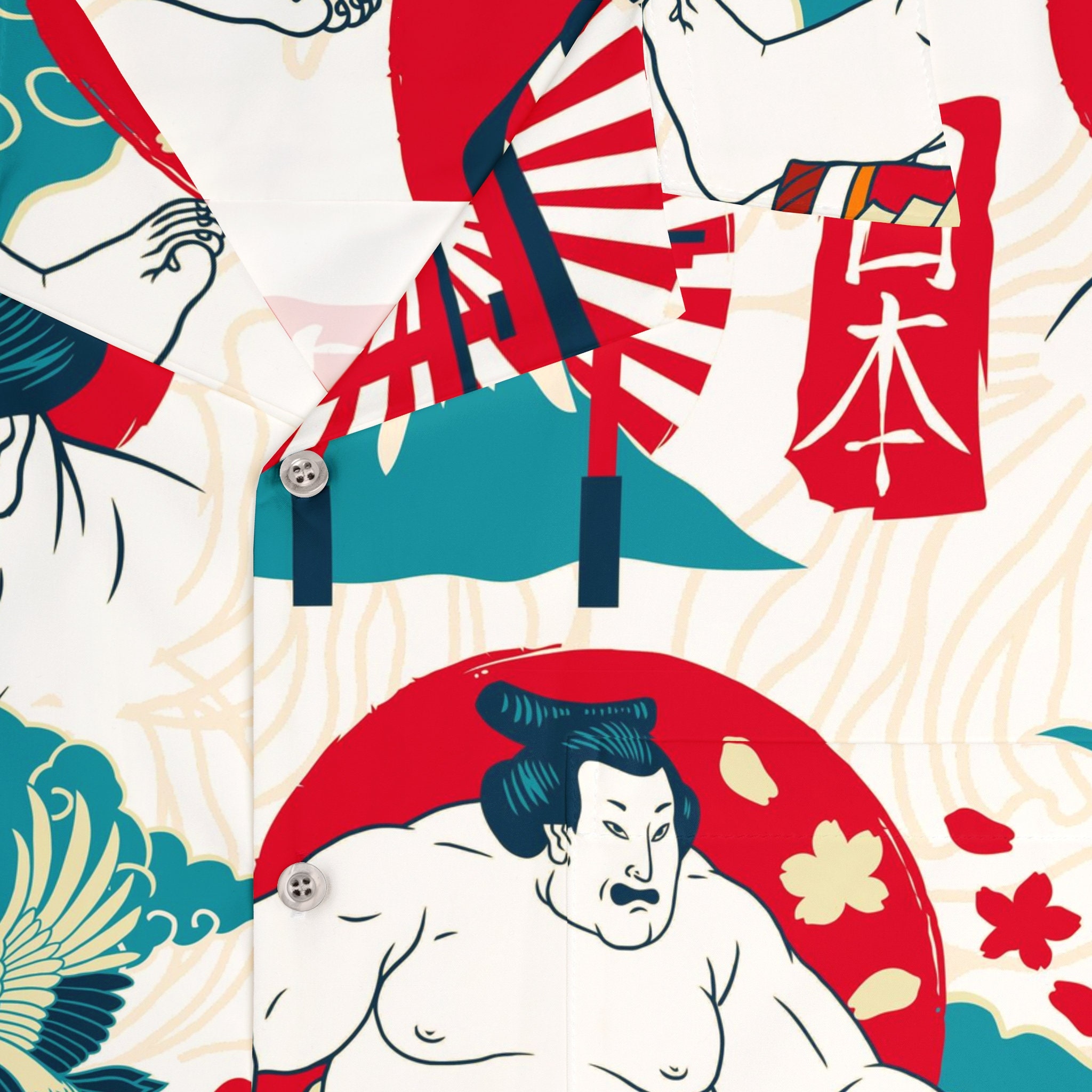 Japanese Sumo Hawaiian Shirt Retro Style, Japan, Sumo, Sumo Wrestler ...