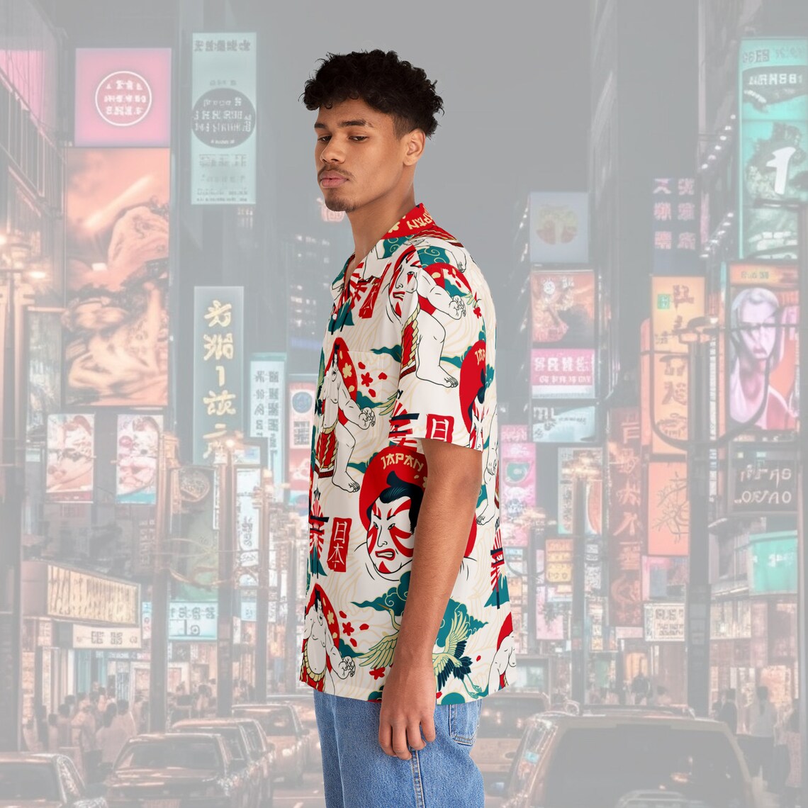 Japanese Sumo Hawaiian Shirt - Retro Style, Japan, Sumo, Sumo Wrestler ...