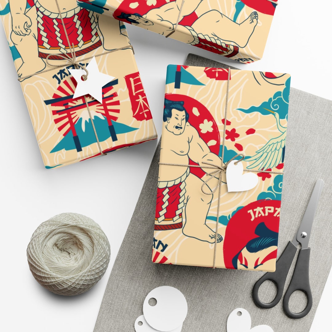 Japanese Sumo Wrestler Gift Wrapping Paper, Japan, Japanese, Sumo ...