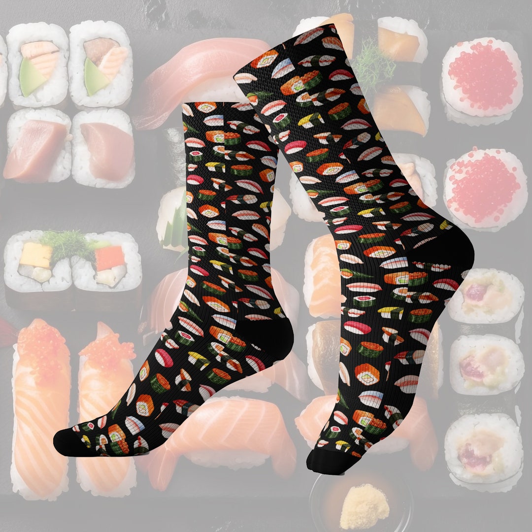 Sushi Socks, Japan, Japanese, Sushi, Gift for Him, Crazy Socks, Dress ...