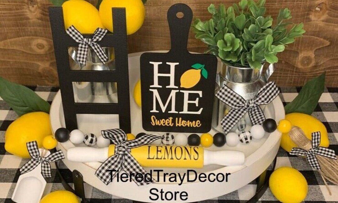 Lemon Decor Bundle Lemon Tiered Tray Decor Tiered Tray - Etsy