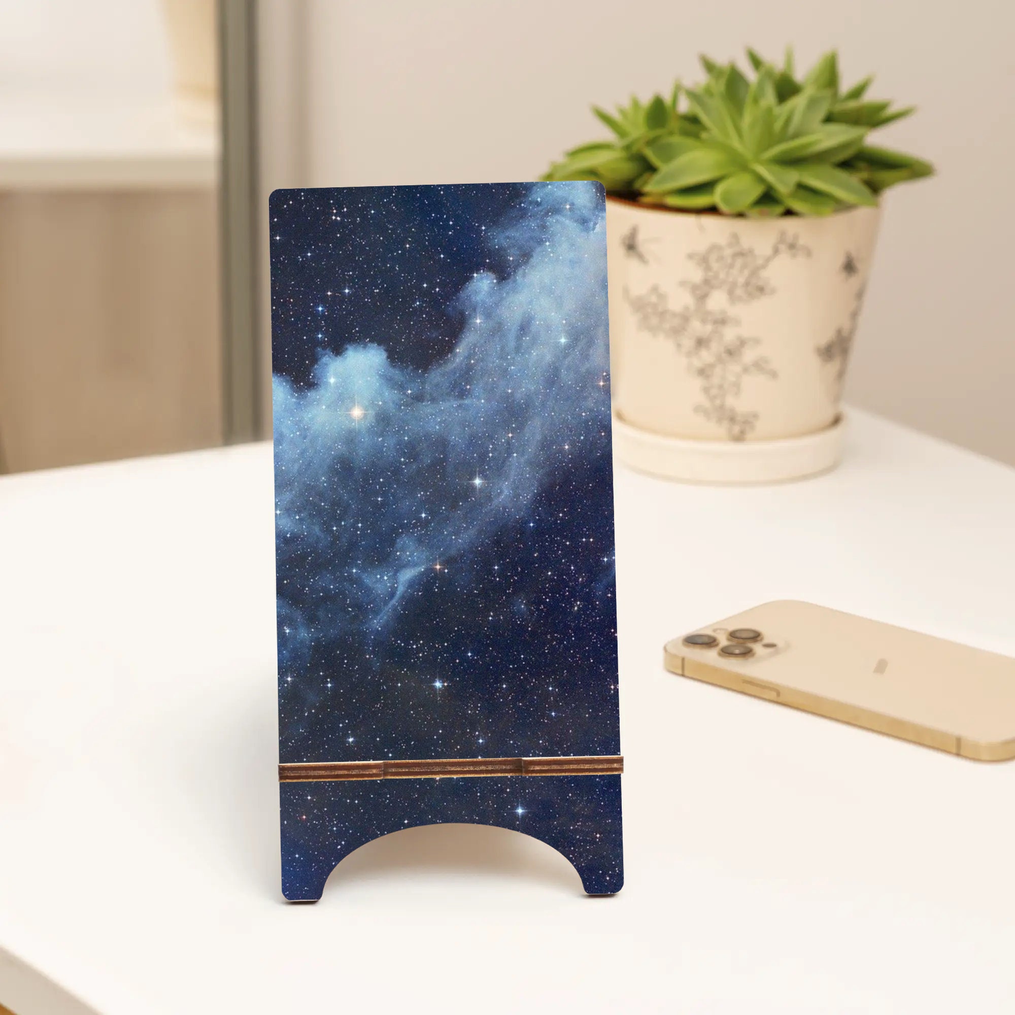 Galaxy Stars Wood Phone Stand Space Holder for iPhone 14 13 - Etsy